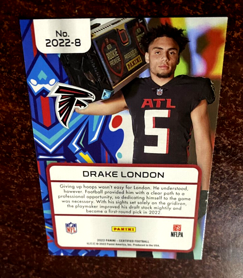 2022 Panini Certified DRAKE LONDON "Graffiti" Rookie RC #2022-8 ATLANTA ...