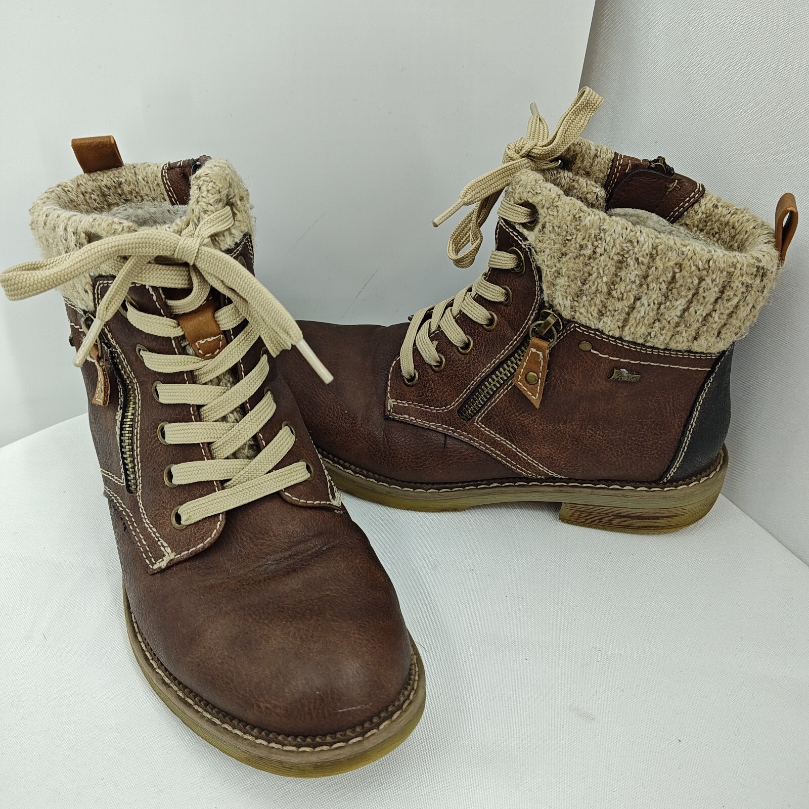 Spring Step Ankle Boots Brown Size EU 38 B (US 7.5) Side Zip | eBay