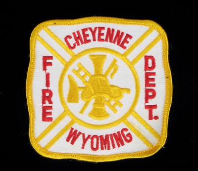 FIRE DEPARTMENT PATCH CITY OF CHEYENNE WYOMING CFD RESCUE CROSS YELLOW ...