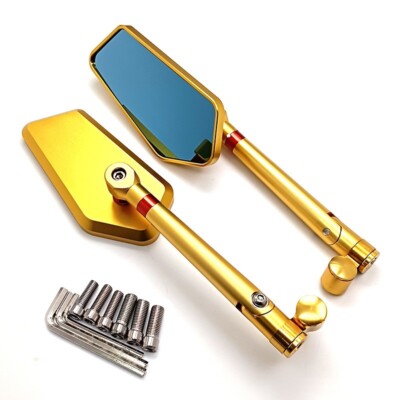 Motorcycle M8 M10 Mirror CNC Universal Side Rearview Blue Anti-glare ...