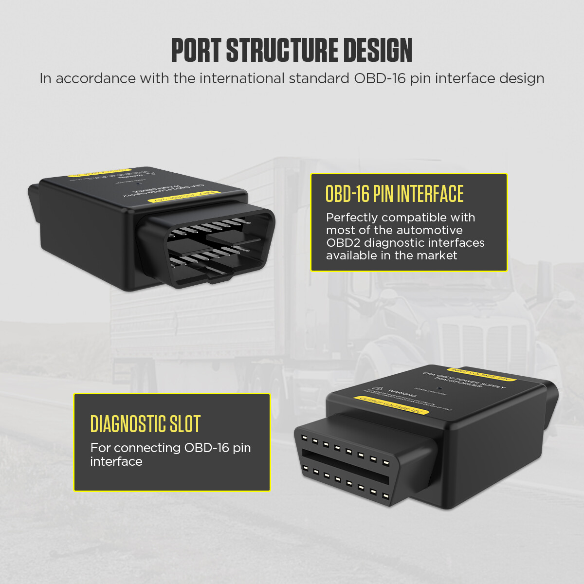 16Pin OBD 24V To 12V Converter OBD2 Power Supply Adapter Plug for 24V ...