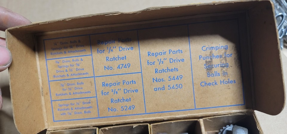 Vintage Proto Ratchet Repair Kit set 1/4 3/8 1/2 Inch Drive in original ...