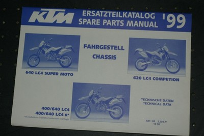 MANUEL Vues eclatés Chassis KTM pour 640 LC4 SUPERMOTO & COMPETITION de ...