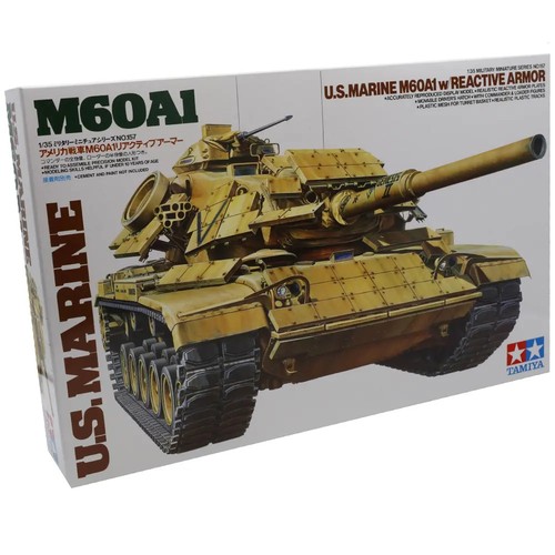 Tamiya 35157 U.S Marine M60A1 Reactive Armor Tank Plastic Model Kit ...