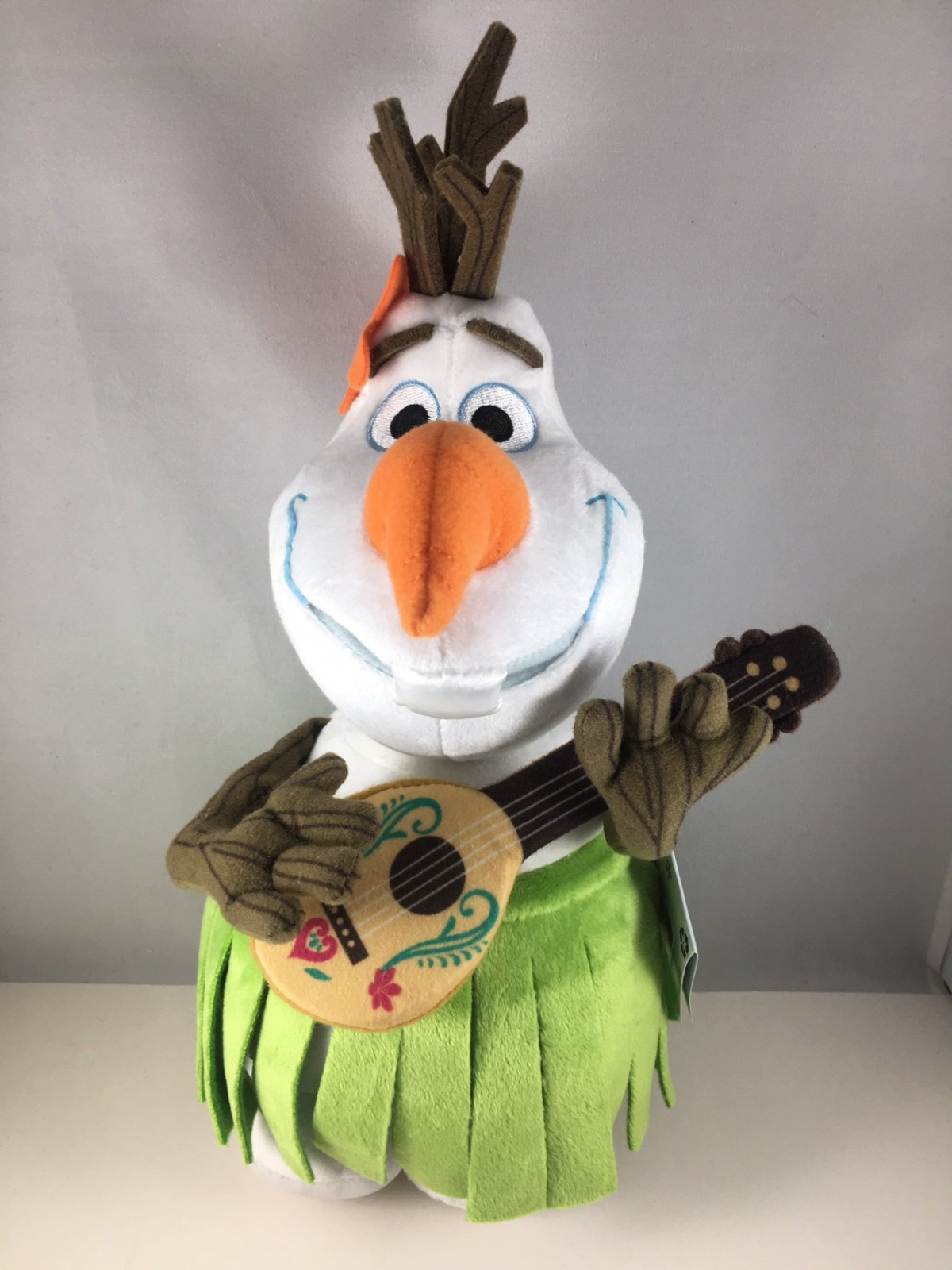 Disney Store Frozen OLAF Snowman Plush with Hawaii Aloha Hula Skirt (13 ...