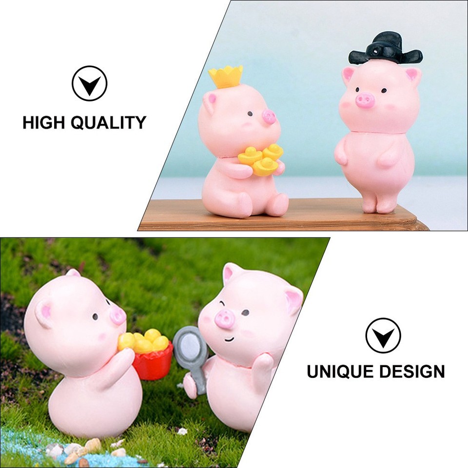 12Pcs Piggy Adornment Micro Landscaping Decor Tabletop Pig Decoration ...