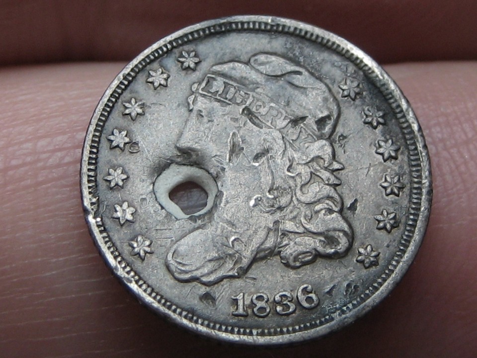 1836 Silver Capped Bust Half Dime, Large 5C, VF/XF Details | eBay
