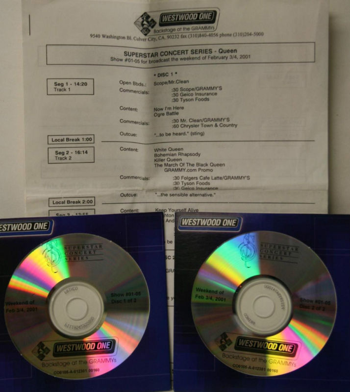 QUEEN WESTWOOD ONE SUPERSTAR CONCERT SERIES SHOW #01-05 PROMO CD + CUE ...