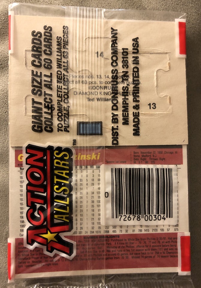 1984 Donruss Action All Stars Pack George Hendrick Cardinals Greg Luzinski White | eBay