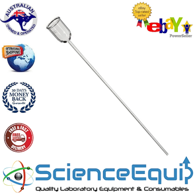 Lab Glass Thistle Tube - 350mm Long Stem Funnel (Borosilicate, 8mm OD)