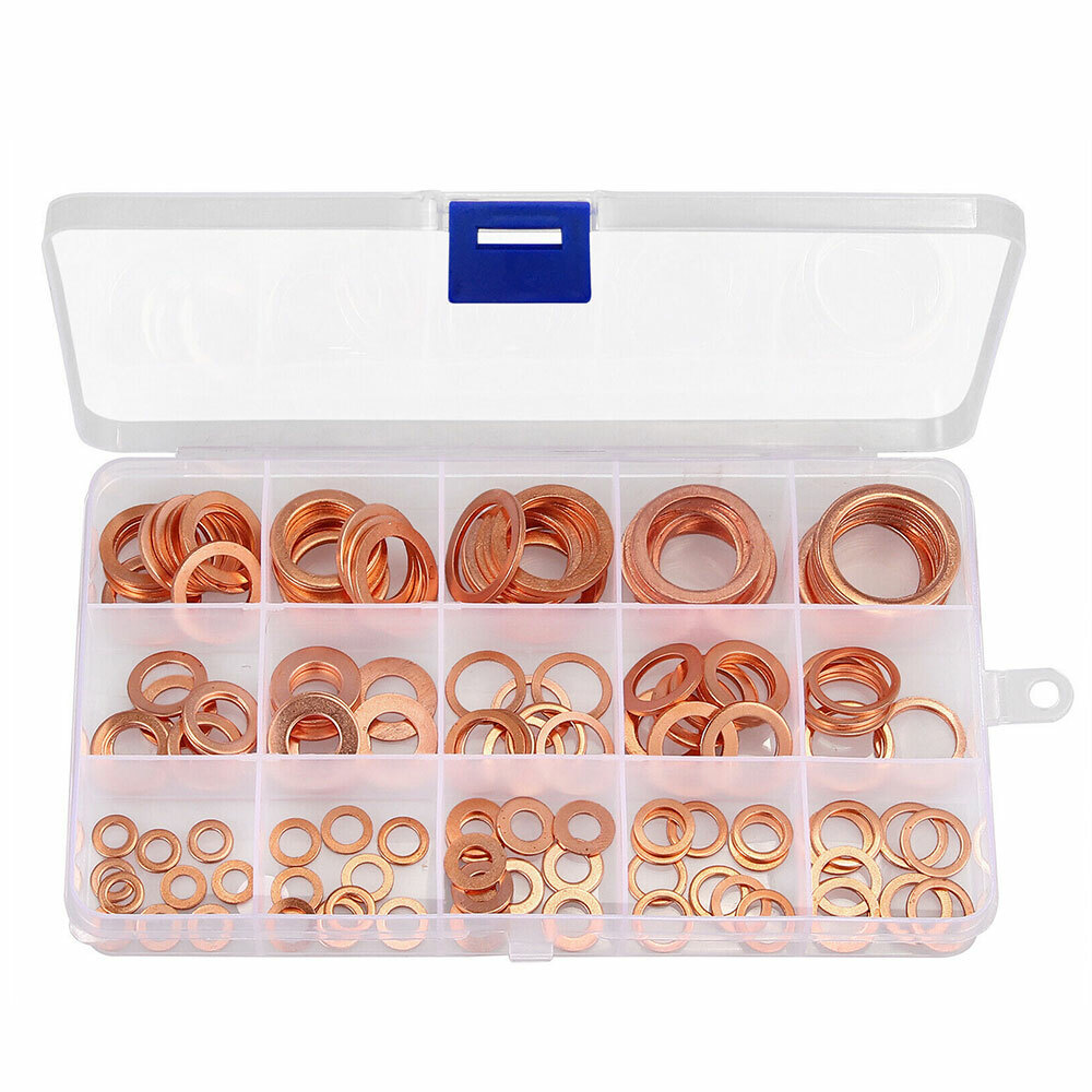 280Pcs Solid Copper Washers Sump Plug Assorted Washer Kit M5~M20 W ...