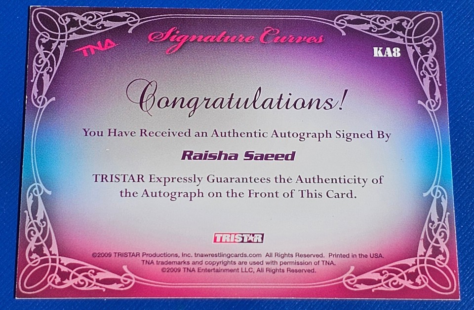 2009 Tristar TNA Wrestling Knockouts Raisha Saeed Autograph | eBay