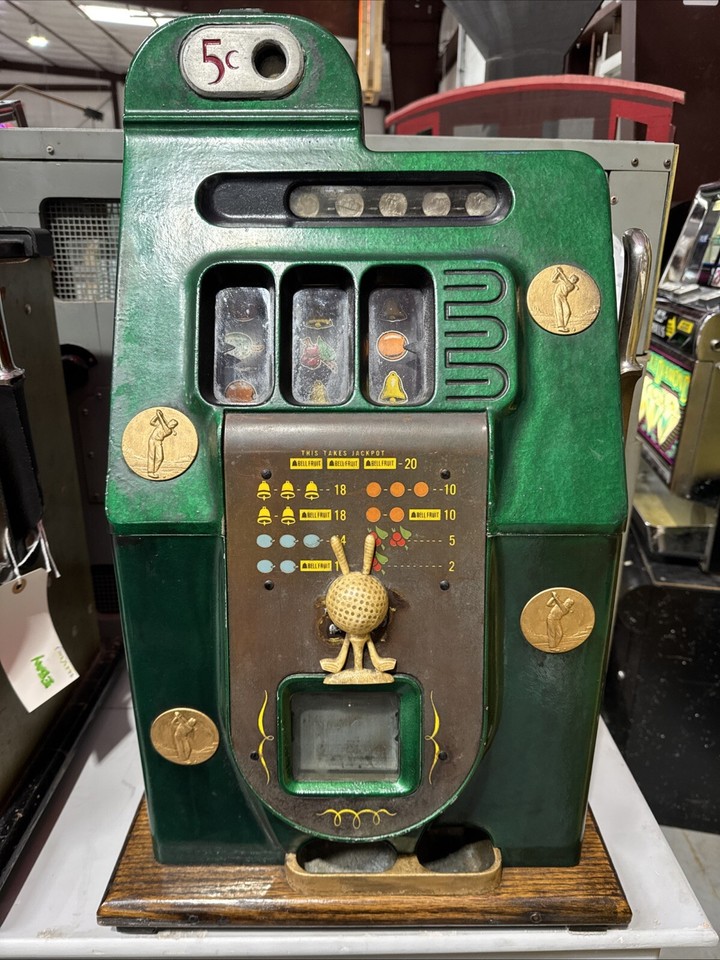 Vintage Mills 5 Cent Golf Slot Machine | eBay