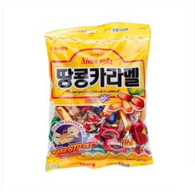 Crown Korea Peanut Caramel Candy Korean Best Peanuts 15.3% in Caramel ...