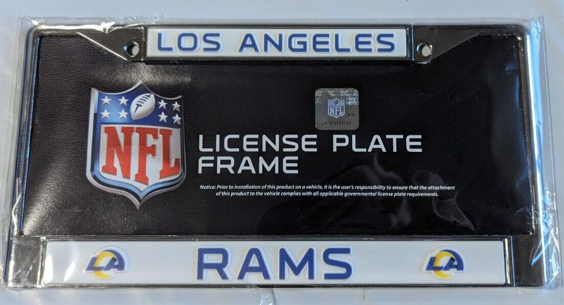 Los Angeles Rams Chrome Metal License Plate Frame - Auto Tag Holder NEW ...