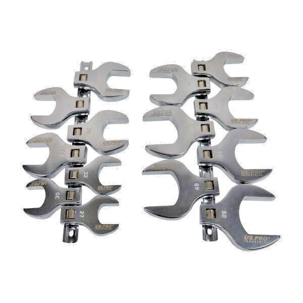 US PRO INDUSTRIAL 14pc 1/2" Dr Jumbo Metric Crow foot Wrench Set ...