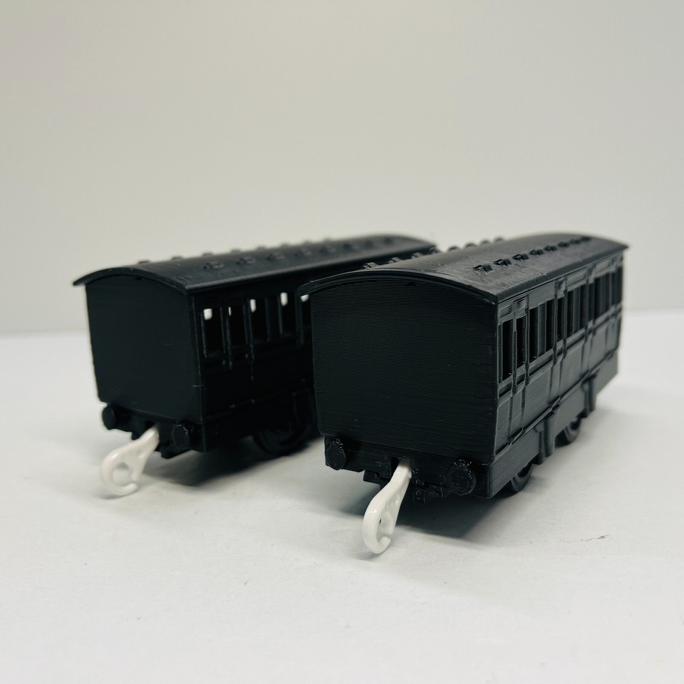 CUSTOM MADE BLACK PASSENGER COACH Trains Works on TrackMaster and Tomy ...