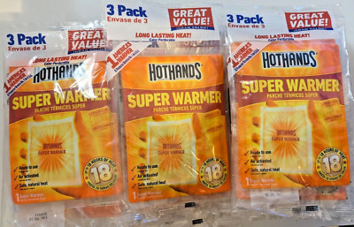 Lot of 18 - 3 Packs (54 total) HotHands Super Warmers (Exp. Date 08/26 ...