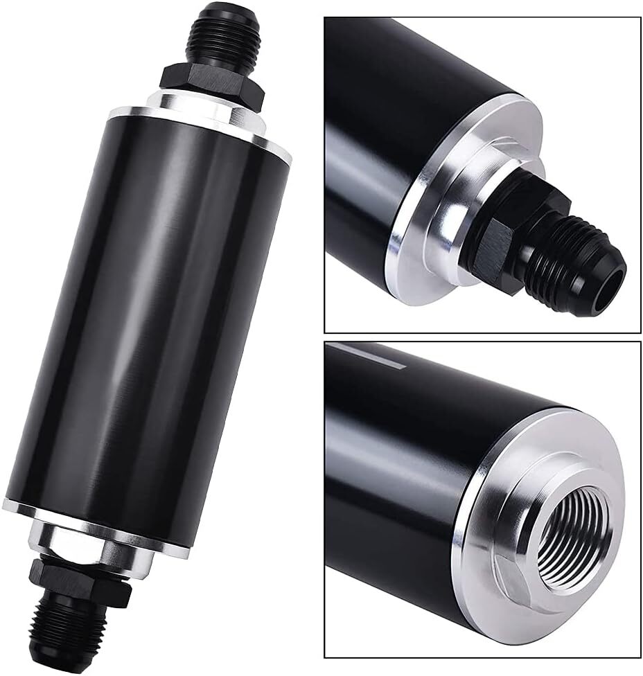 Inline Fuel Filter High Flow 100 Micron Cleanable AN6 AN8 AN10 Adapter ...