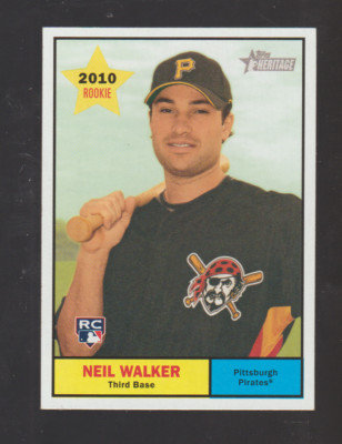 2010 Topps Heritage #59 Neil Walker rookie card, Pittsburgh Pirates ...