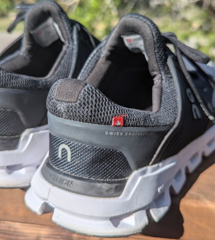 ON CLOUD Black & White HELION Running Shoes Sz 7 Cloudtec Swiss ...