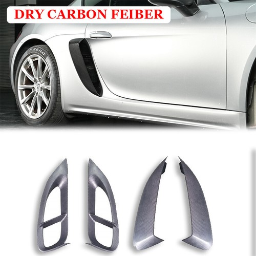 DRY Carbon Fiber Side Air Scoop Vents Trim Intake for Porsche 981 ...