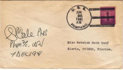 1941, USS Pompano, SS-181, Autographed by Stirling Cale, See Remark ...