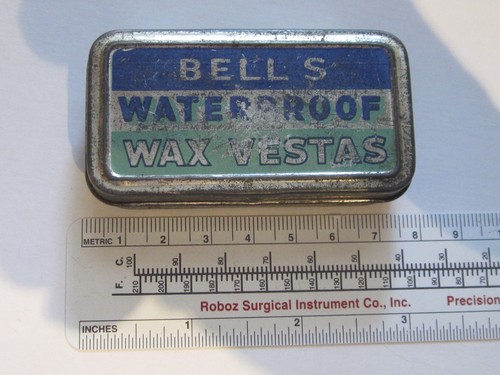 VTG Bells Waterproof Wax Vestas Tin Match Box With Matches | eBay