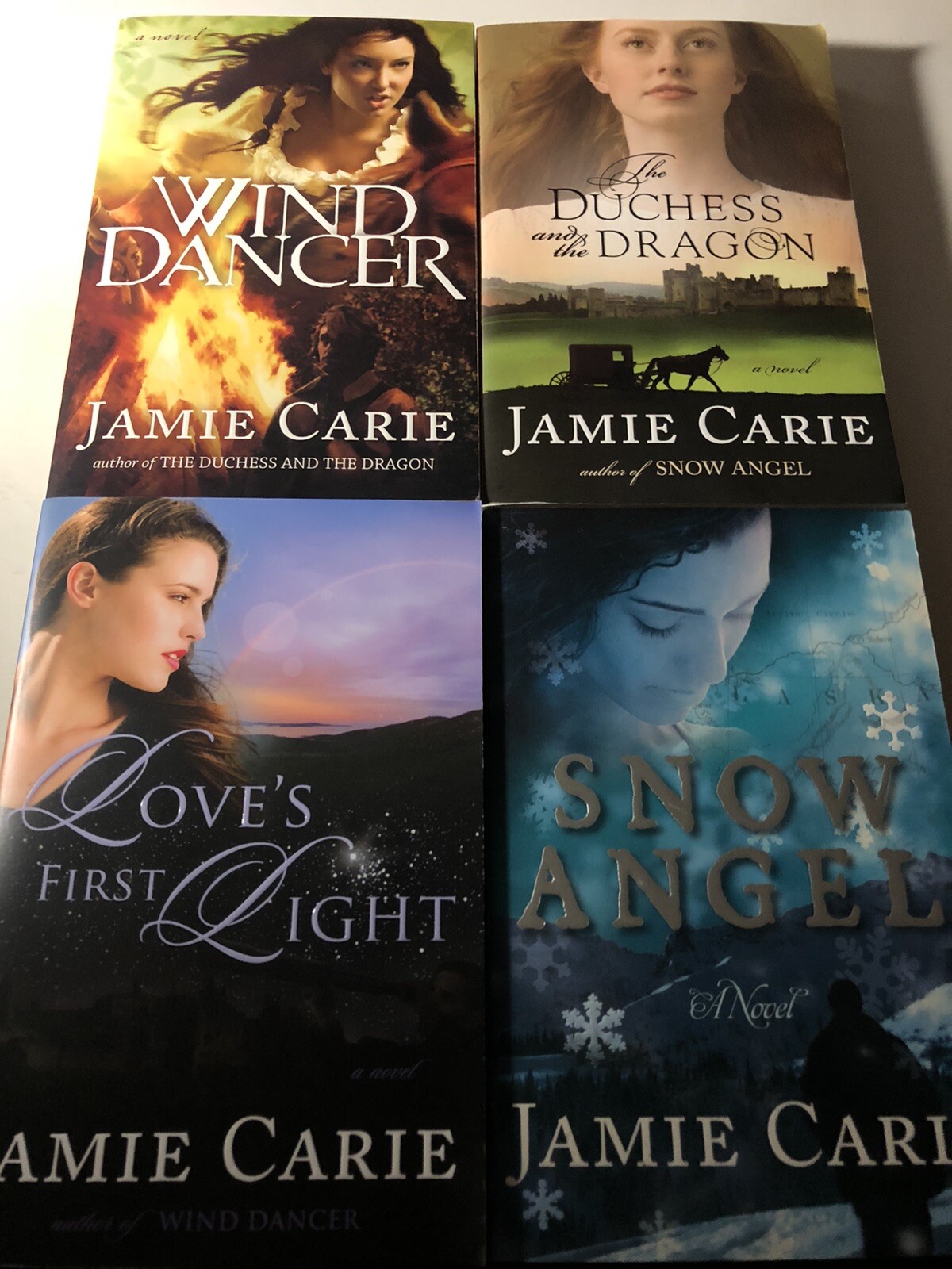 4 Jamie Carie Book Lot: Snow Angel, Wind Damcer, Love’s First Light ...