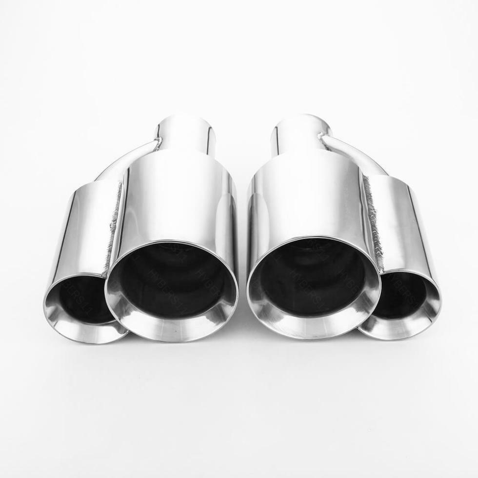 Pair Straight Cut Dual Wall 4.5" Out 2.5" Inlet 304 Stainless Steel ...