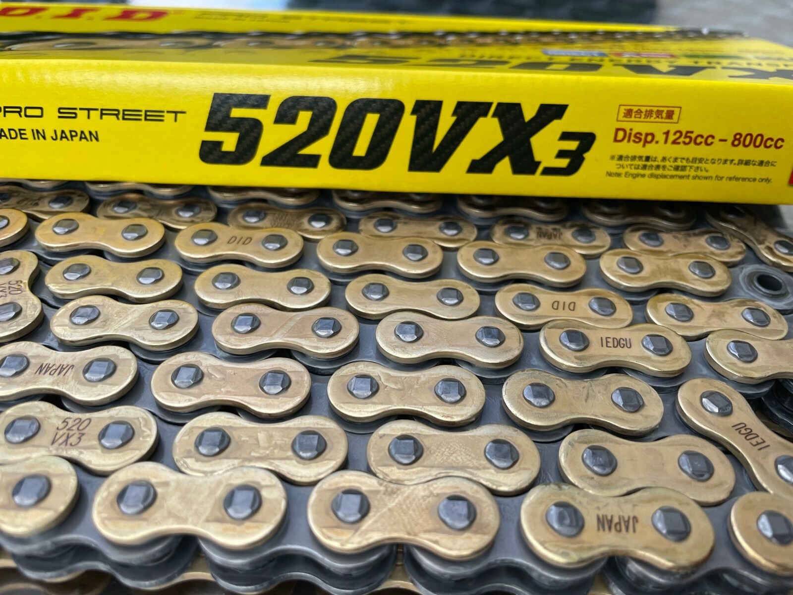 X-Ring Kette DID 520 VX3, DID520VX3, gold, 108 Glieder, KLE 500, NX650 ...