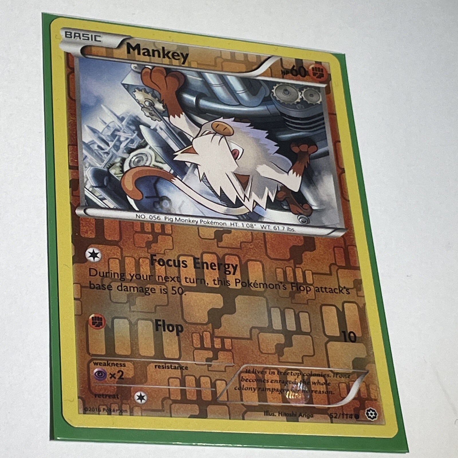 Pokemon Card Mankey 52/114 XY Steam Siege Reverse Holo Foil Rare | eBay