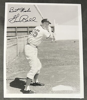 Gus Bell Signed 8x10 Photo Cincinnati Reds NY Mets Braves Pittsburgh ...