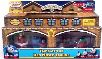 Thomas The Red Nosed Engine Steamworks Christmas Exclusive Take-n-Play ...