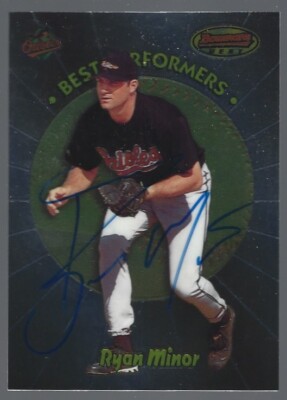 1998 Bowman's Best Performers #BP3 Ryan Minor IP autograph signed card ...