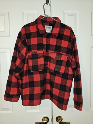 vtg Codet Mens Sz LMackinaw Wool Blend Jacket Cruiser Buffalo Plaid Red ...