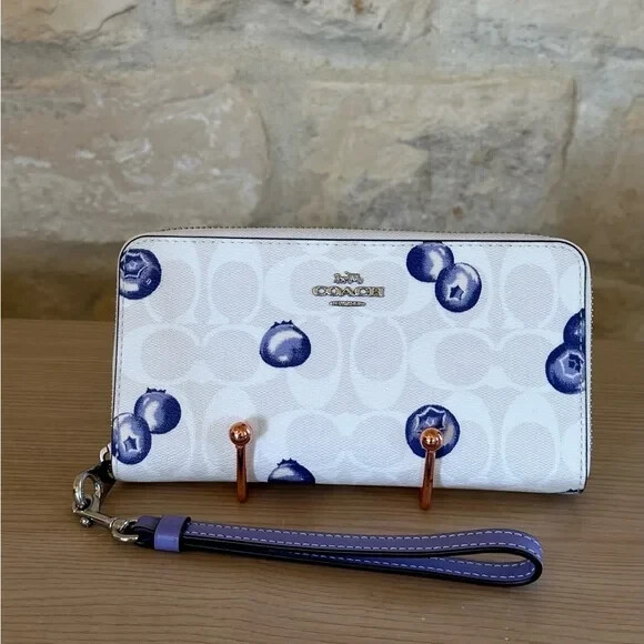 Coach Blueberry Print Rowan Satchel Canvas Handbag/Wallet option NWT | eBay