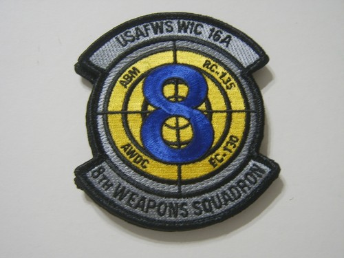 8th WEAPONS SQUADRON PATCH - WITH HOOK & LOOP- USAFWS WIC 16A :GA18-1 ...