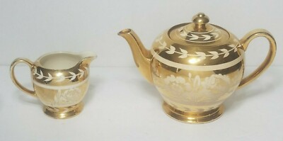 Vintage Sadler England 1600 Teapot And Creamer Gold | eBay