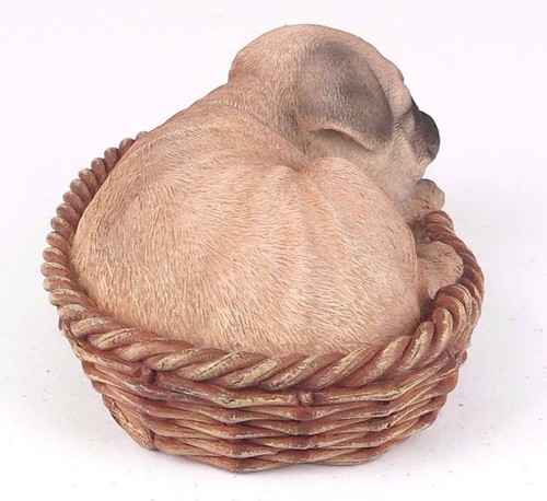 Wicker Basket Pups Puppy Dog Collectible Figurine Miniature 6"L New | eBay