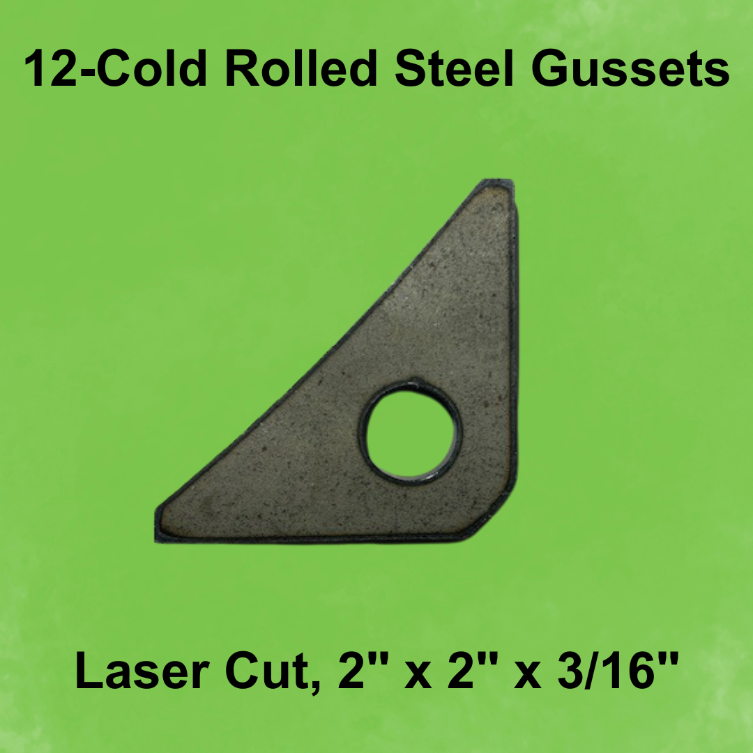 Roll cage Gusset 2”x2"x 3/16” -Set of (12) Steel Gussets, Cold Rolled ...