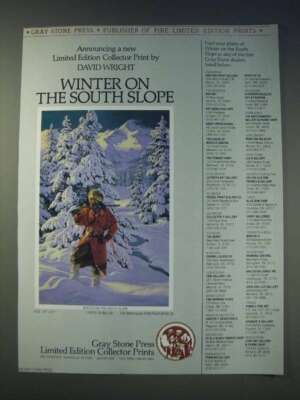 1989 Gray Stone Press Ad - Winter on the South Slope by David Wright | eBay