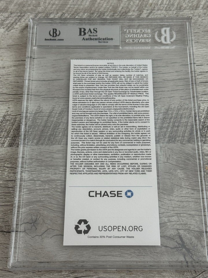 2018 US Open Final Signed Ticket Naomi Osaka BGS 1st Grand Slam Serena ...