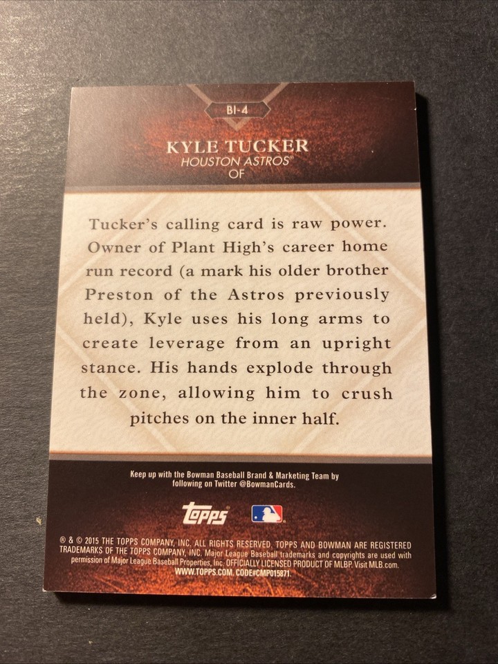 2015 Bowman Initiation Kyle Tucker Dodgers Case Hit | eBay