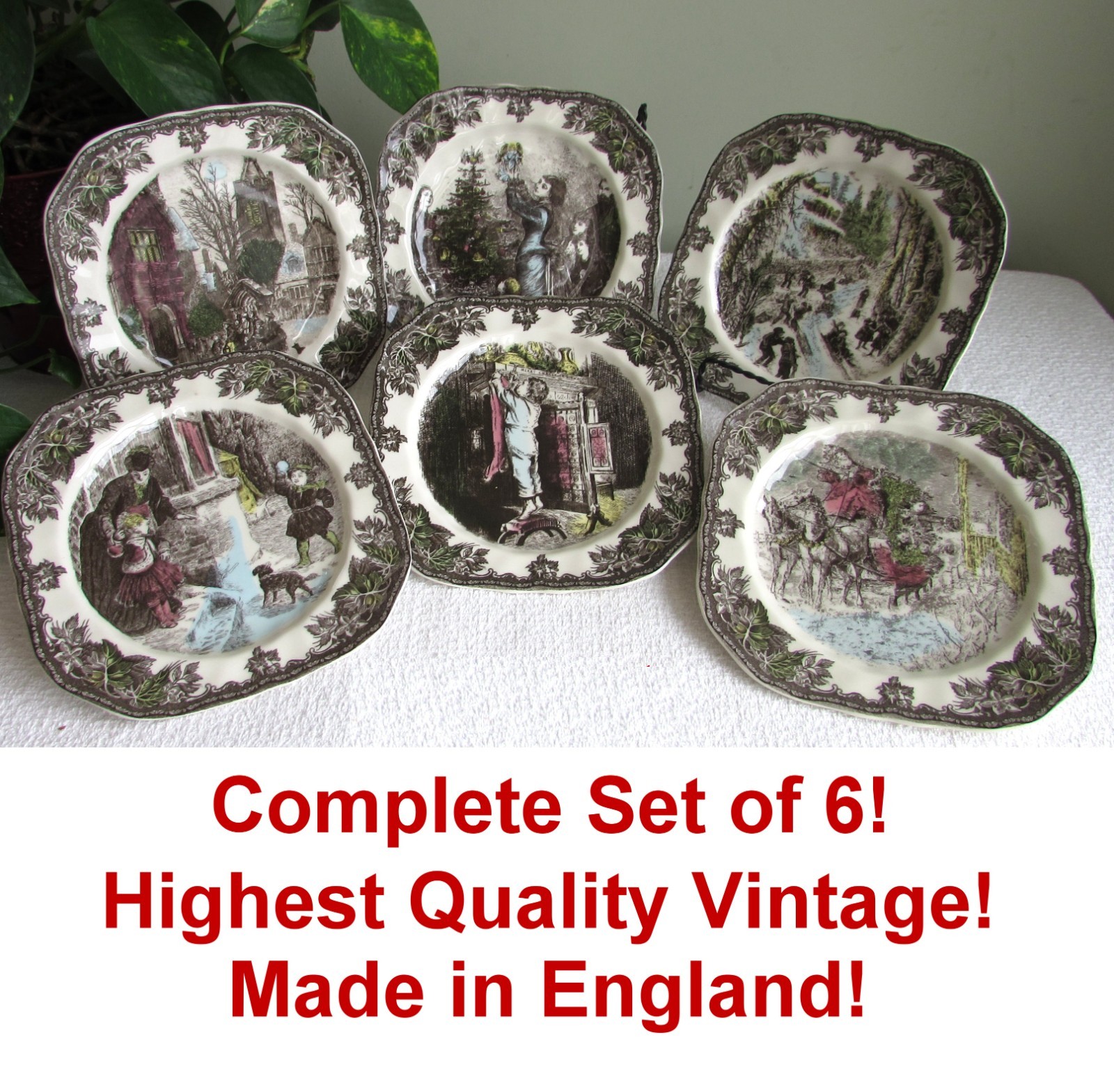 Set of 6 Vintage MADE IN ENGLAND Friendly Village Square Christmas ...