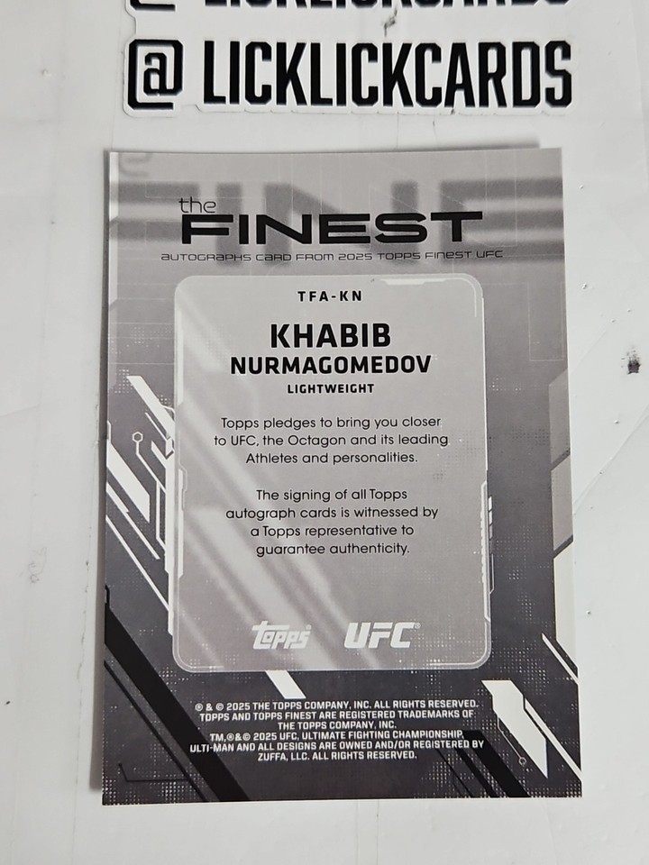 2025 Topps Finest UFC #TFA-KN Khabib Nurmagomedov Light Blue X Factor ...