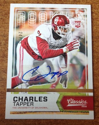 CHARLES TAPPER 2016 DONRUSS CLASSICS AUTO BASE 24/25 COWBOYS OKLAHOMA ...