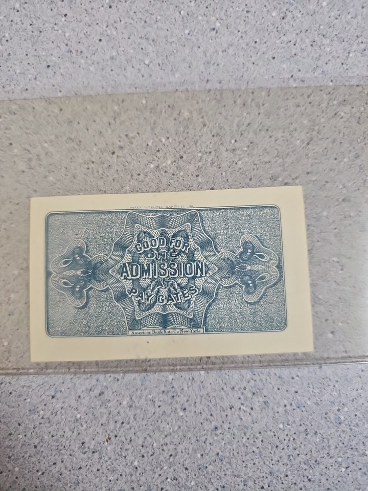 1893World's Columbian Expo Blue George Wash Admit The Bearer "A" Ticket ...