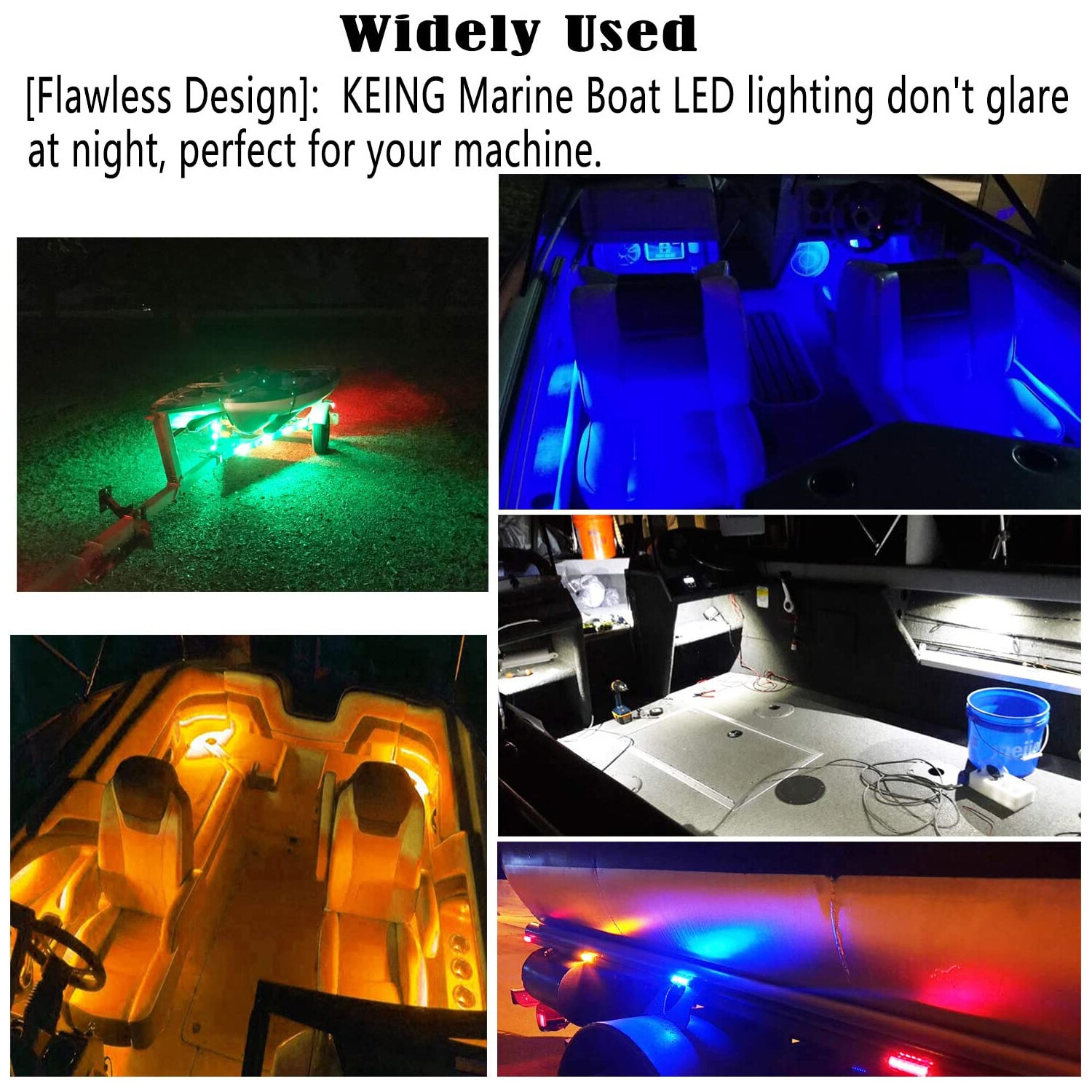 4X Marine Boat 6 LED Lamp White Cabin Deck Courtesy Light Stern Transom ...