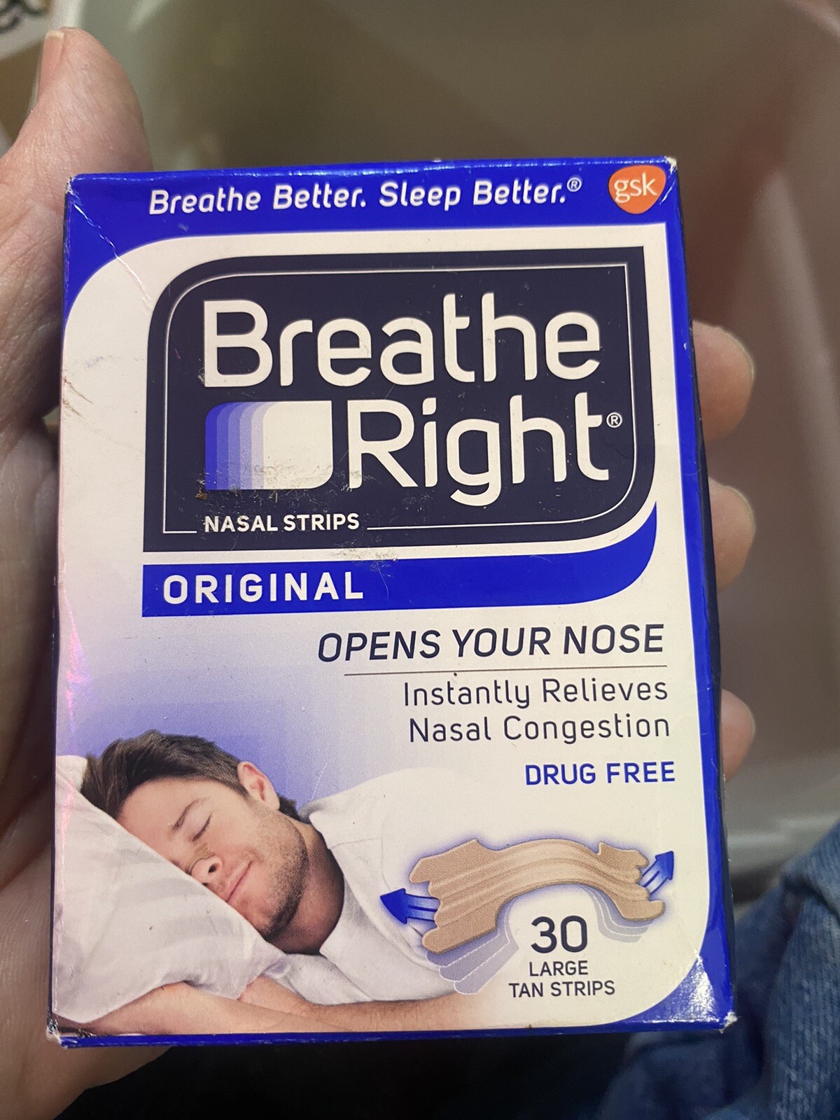 Breathe Right Stop Snoring Aid, Large, 30 Nasal Strip per Box | eBay